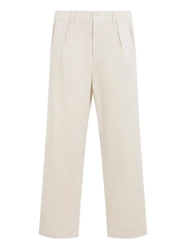 Prada Wide-leg Cotton Trousers With Distressed Finish - Multicolor