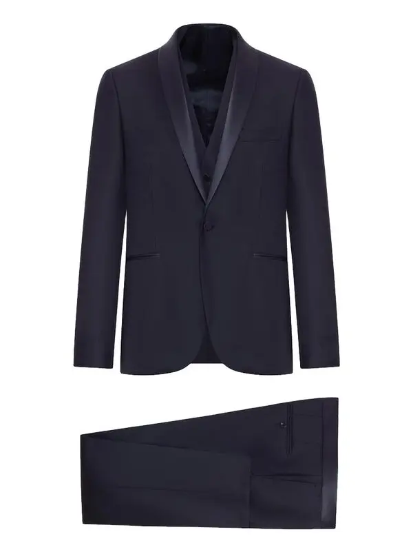 Tagliatore Tailored Wool Tuxedo - Blue