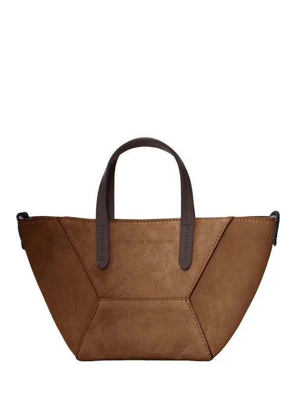 Brunello Cucinelli Suede Mini Bag With Shoulder Strap - Multicolor