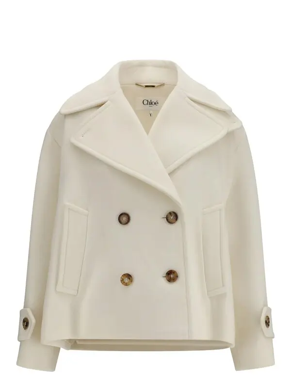 Chloé Oversize Short Coat - White