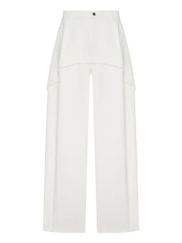 Loewe X Paula's Ibiza Asymmetrical Paneled Denim Trousers - White
