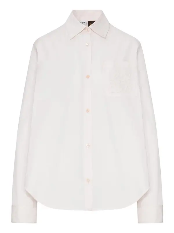Loewe Cotton Poplin Shirt With Anagram Embroidery - Pink
