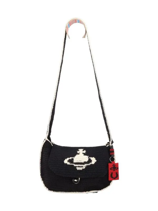 VIVIENNE WESTWOOD Crochet Lucky Halfmoon Bag - Black