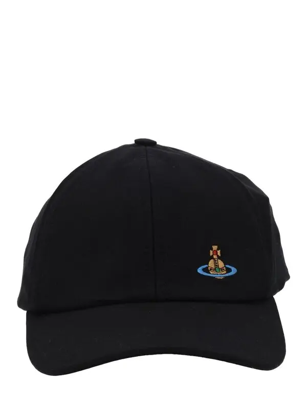 VIVIENNE WESTWOOD Baseball Cap With Orb Detail - Black