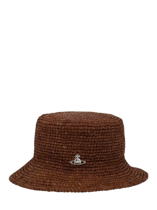 VIVIENNE WESTWOOD Raffia Bucket Hat - Brown