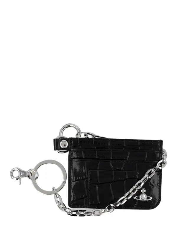 VIVIENNE WESTWOOD Card Holder With Chain - Black