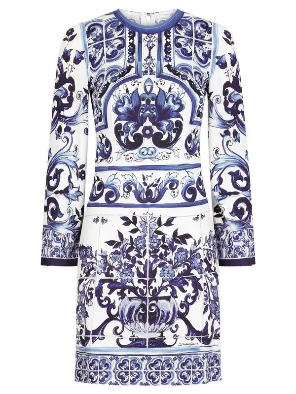 Dolce & Gabbana Majolica-print Organzine Dress - Multicolor