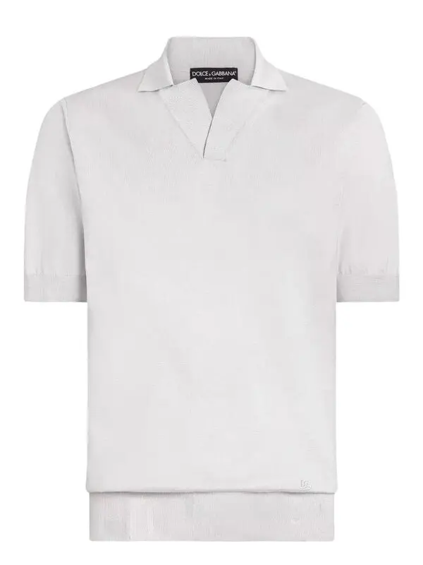 Dolce & Gabbana Silk Polo Shirt - Grey