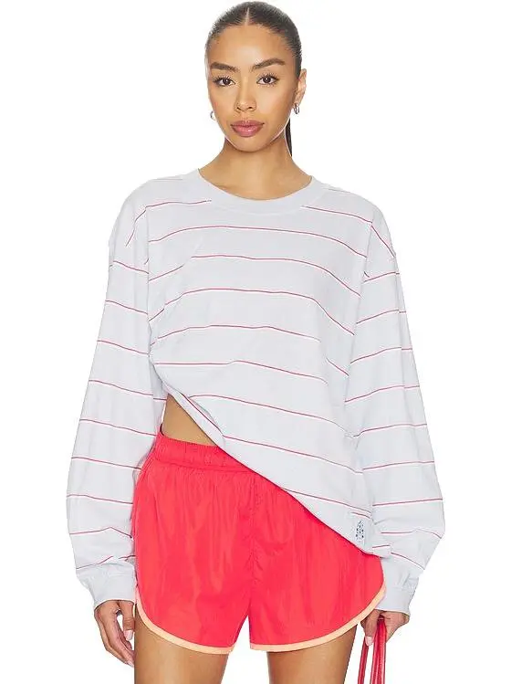 Free People X Printed Hustle Layer Top - Awning Stripe Slate
