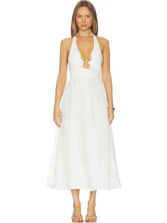 Bardot Ramie Halter Dress - Ivory