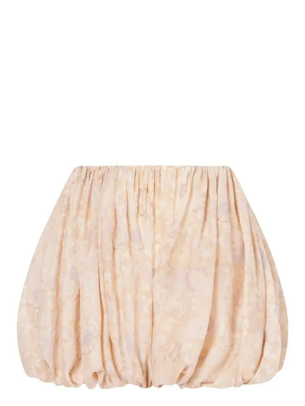 Chloé Pleated Floral-print Silk-charmeuse Shorts - Pink