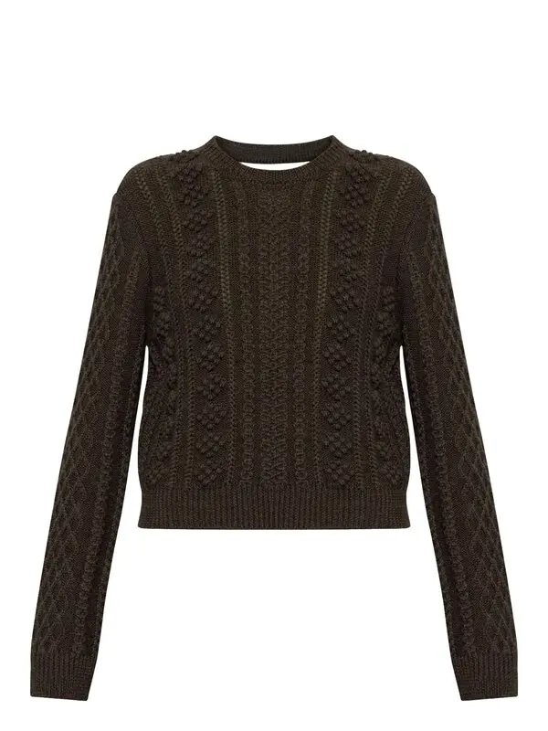 JIL SANDER Wool Sweater With Decorative Knit - Green