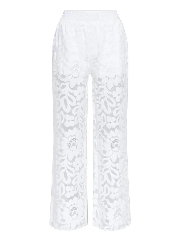 ALLSAINTS Amelie Lace Palazzo Trousers - White