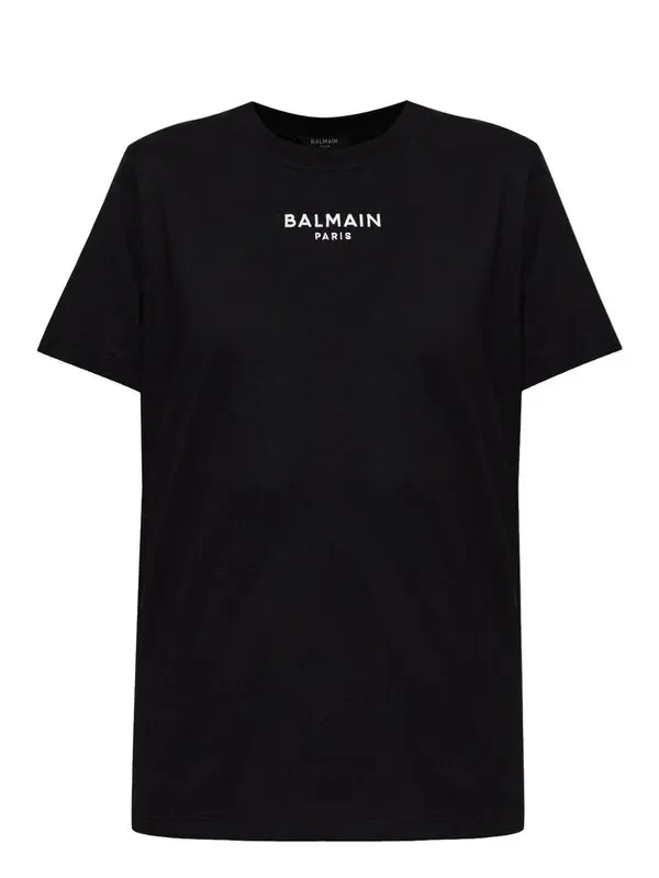 Balmain T-shirt With Embroidered Logo - Black