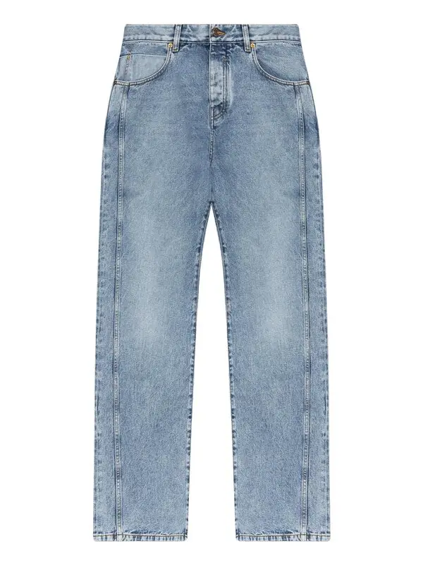 Balmain Straight-leg Cotton Jeans - Blue
