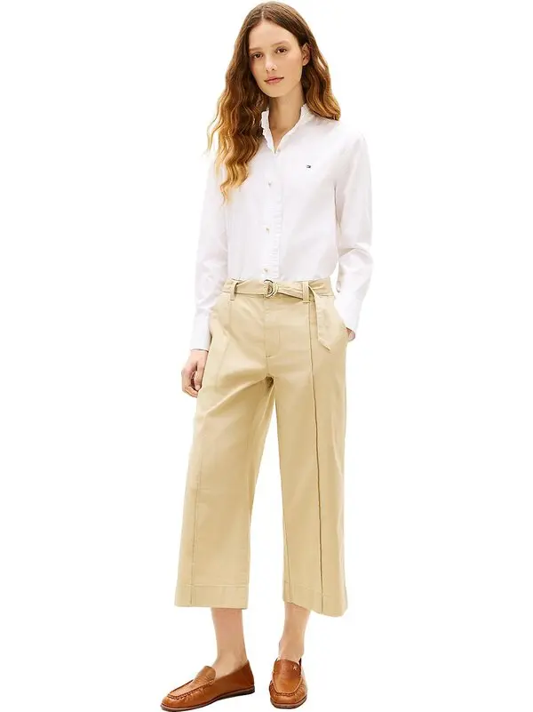 Tommy Hilfiger Belted Wide-leg Chinos - Sandalwood