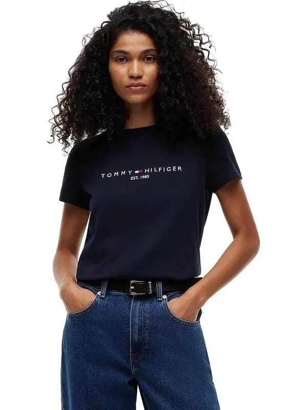 Tommy Hilfiger Embroidered Logo T-shirt - Navy