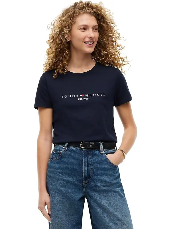 Tommy Hilfiger Embroidered Logo T-shirt - Navy