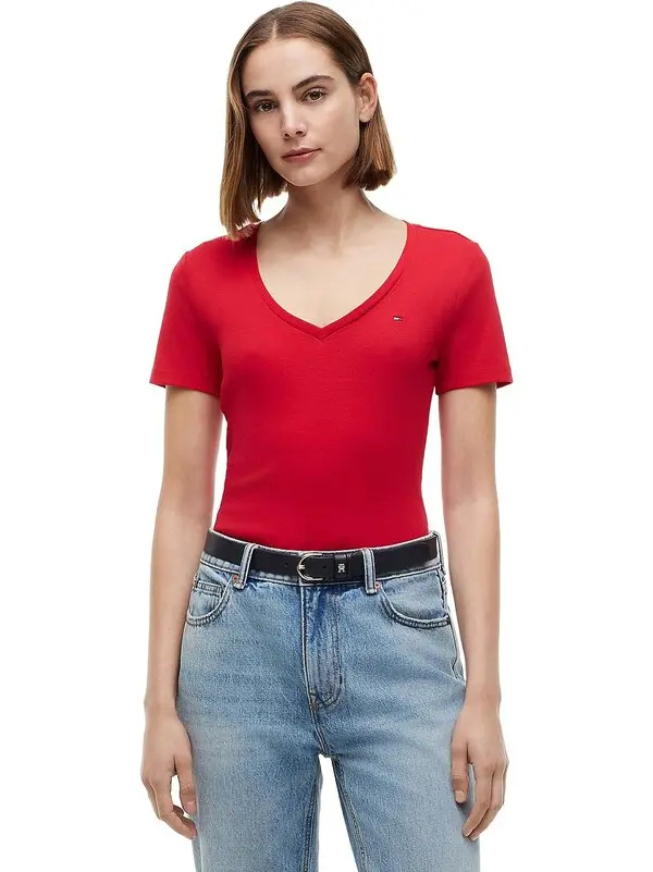 Tommy Hilfiger V-neck T-shirt - Primary Red