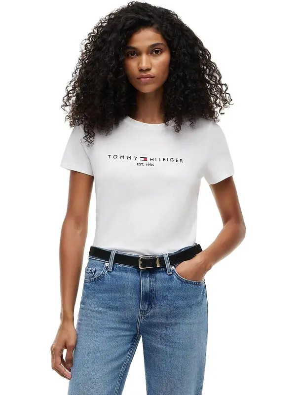 Tommy Hilfiger Embroidered Logo T-shirt - White