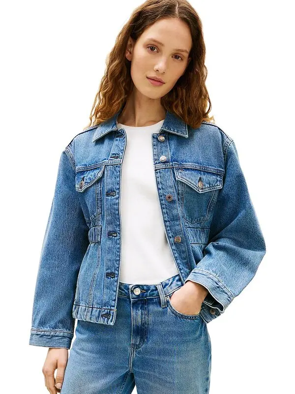 Tommy Hilfiger Belted Denim Jacket - Medium Wash