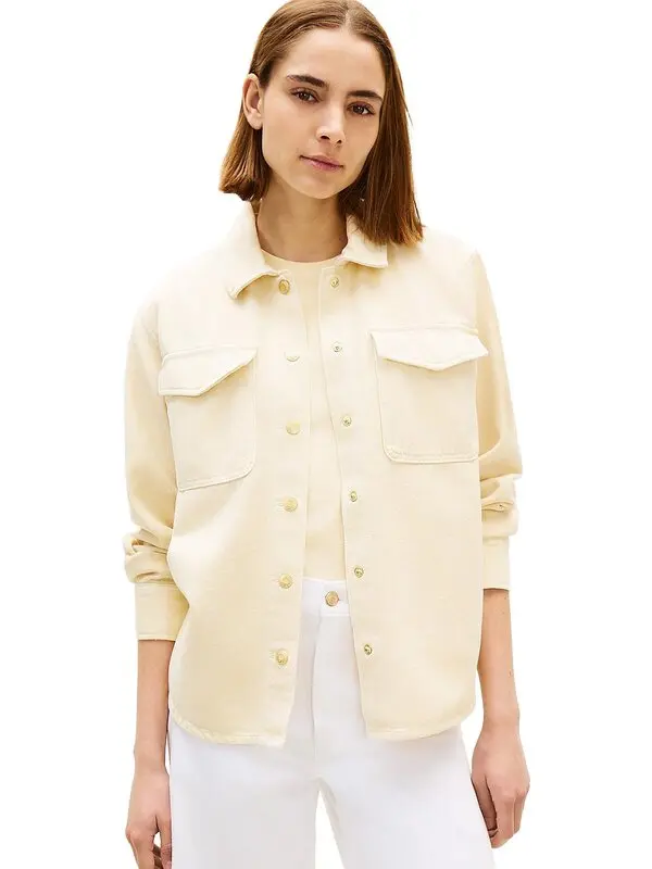 Tommy Hilfiger Garment-dyed Denim Shirt Jacket - Butter Yellow Pigment