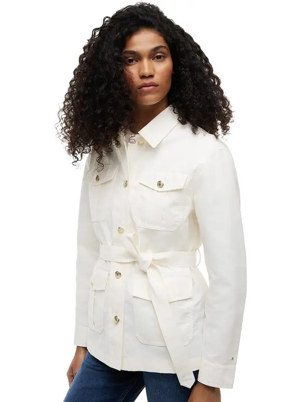 Tommy Hilfiger Belted Utility Jacket - Ivory Silk
