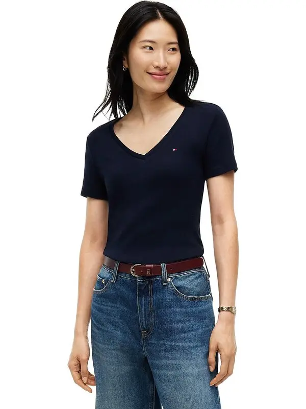 Tommy Hilfiger V-neck Cotton T-shirt - Navy