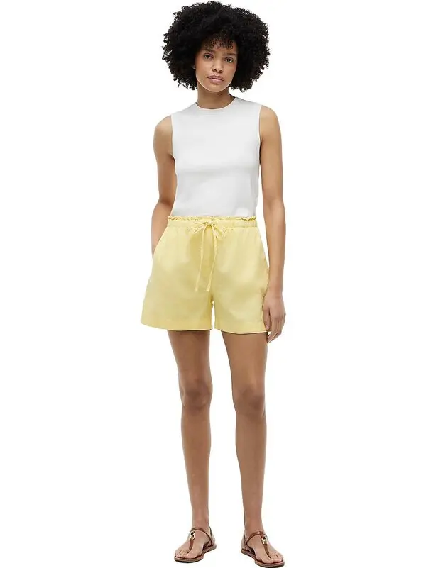 Tommy Hilfiger Linen-cotton Blend Pull-on Shorts - Citronella