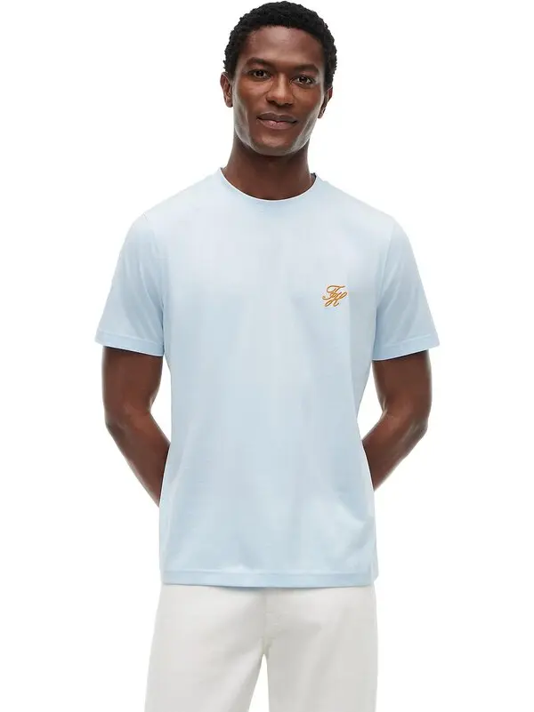 Tommy Hilfiger Embroidered Script Monogram T-shirt Blue - Keepsake Blue