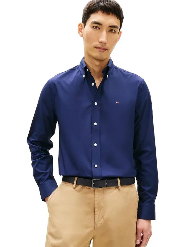 Tommy Hilfiger Regular Fit Th Performance Shirt Navy - Medium Navy