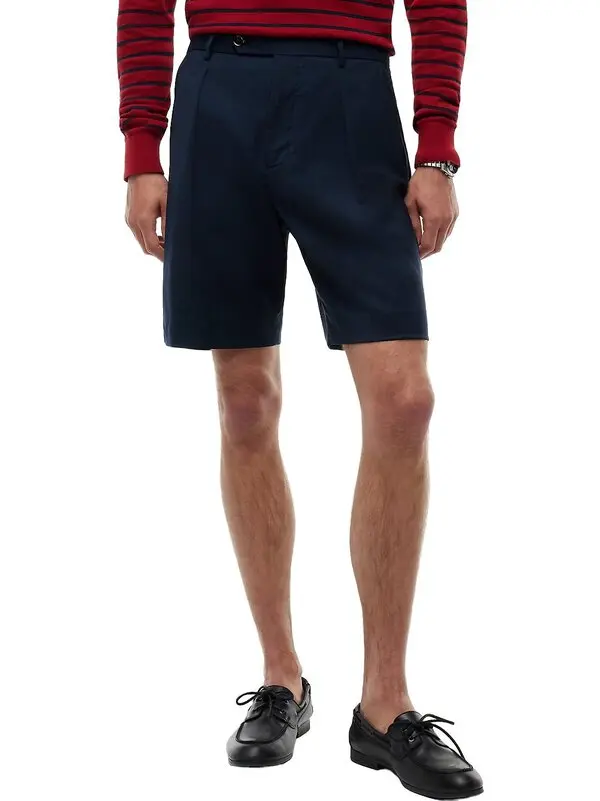 Tommy Hilfiger Pleated Wool Chino Shorts - Navy