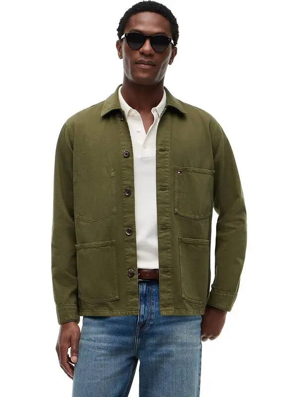 Tommy Hilfiger Garment-dyed Denim Chore Jacket - Dark Artichoke