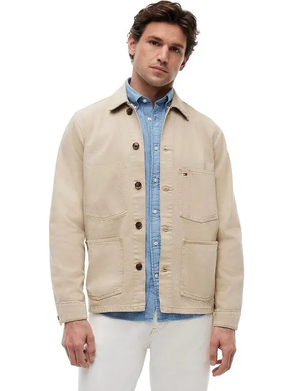 Tommy Hilfiger Garment-dyed Denim Chore Jacket - Sandalwood