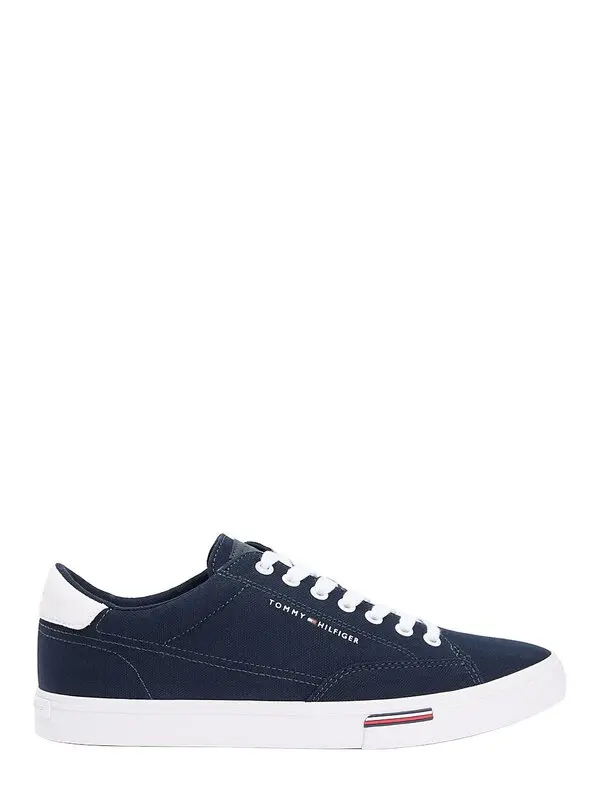 Tommy Hilfiger Vulcanized Canvas Lace-up Sneakers - Navy