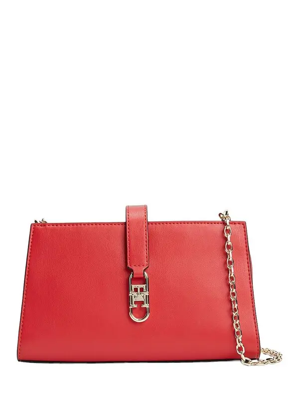 Tommy Hilfiger Polished Monogram Chain Crossbody Bag - Primary Red