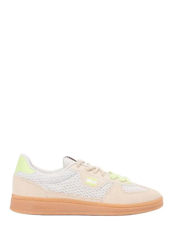 Tommy Hilfiger Knit Skater Sneakers - White Clay/lime Essence
