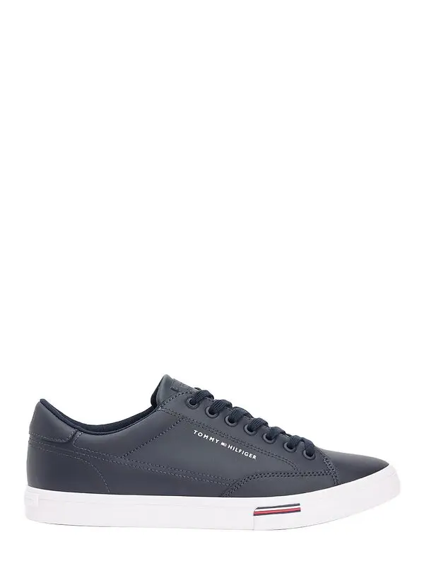 Tommy Hilfiger Vulcanized Leather Mix Low Top Sneakers - Navy