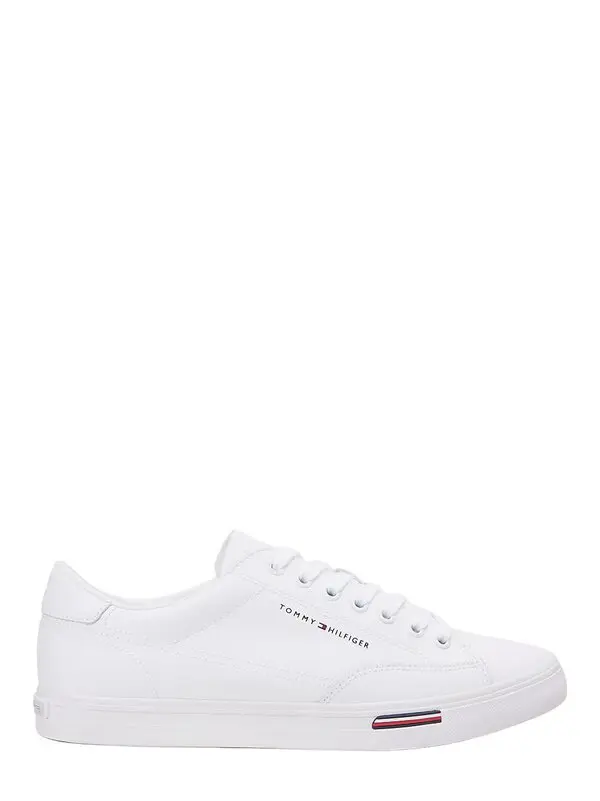 Tommy Hilfiger Vulcanized Leather Mix Sneakers - White