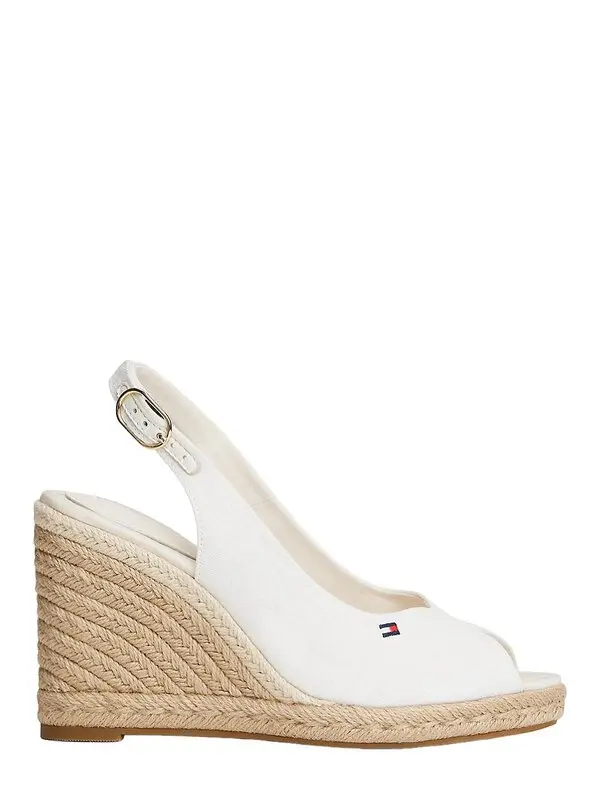 Tommy Hilfiger Slingback Wedge Espadrille Sandals - Ecru