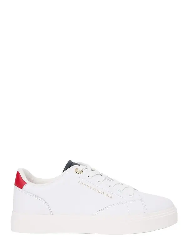 Tommy Hilfiger Leather Cupsole Sneakers - Red / White / Blue