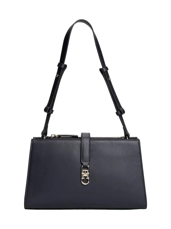Tommy Hilfiger Polished Monogram Shoulder Bag - Space Blue