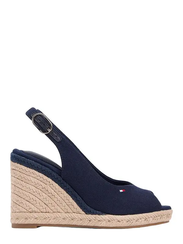 Tommy Hilfiger Slingback Wedge Espadrille Sandals - Space Blue