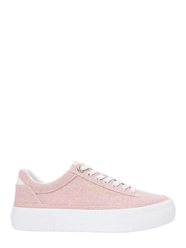 Tommy Hilfiger Canvas Platform Lace-up Sneakers - Foggy Pink