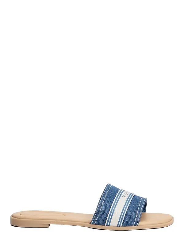 Tommy Hilfiger Webbing Logo Slide Sandals - Denim