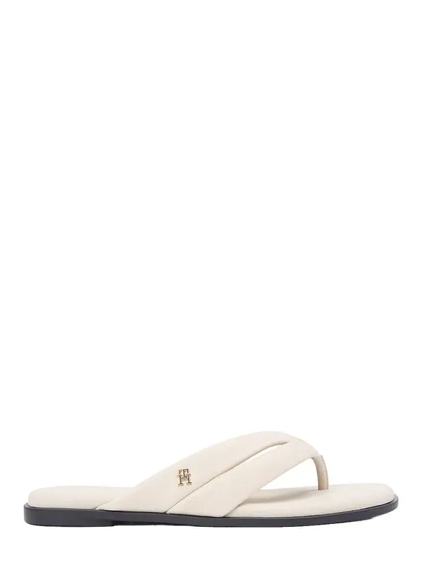 Tommy Hilfiger Leather Flip-flop Sandals - Classic Beige