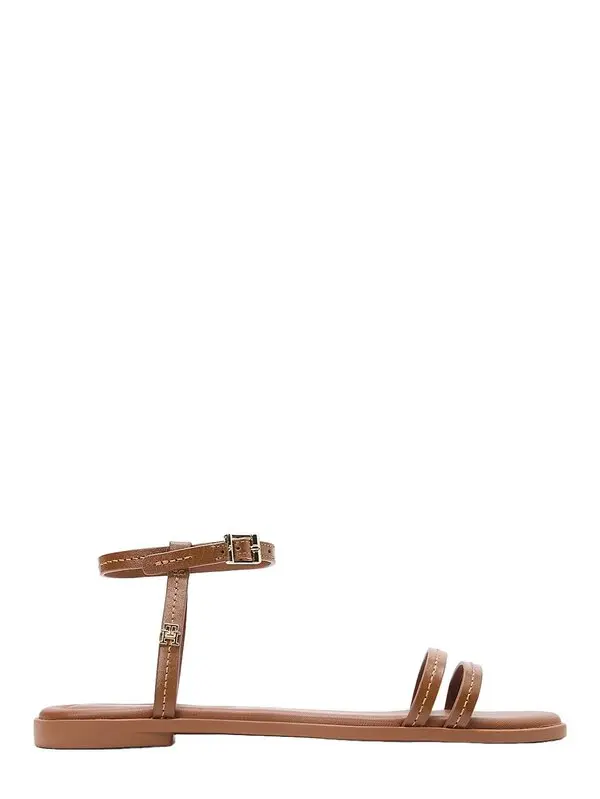 Tommy Hilfiger Flat Leather Sandal - Warm Bronze