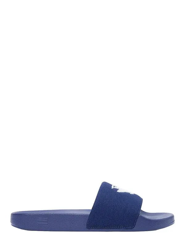 Tommy Hilfiger Embroidered Script Monogram Pool Slide - Preppy Navy