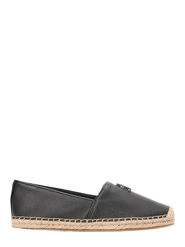 Tommy Hilfiger Th Monogram Leather Espadrilles - Black