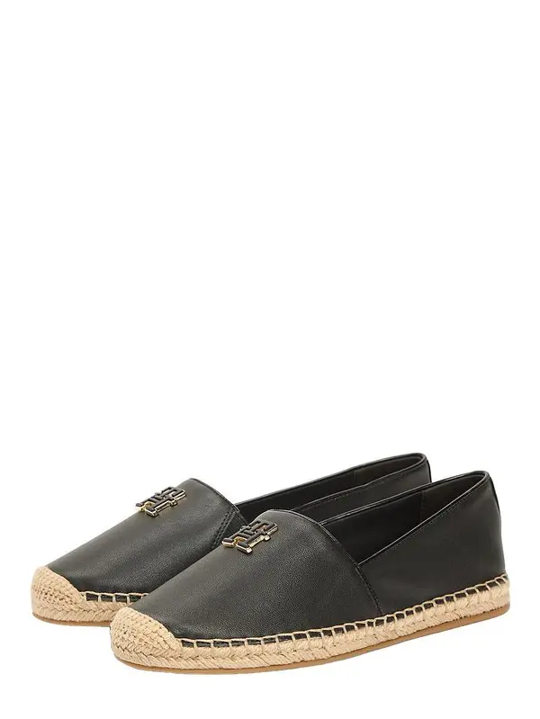 Tommy Hilfiger Monogram Leather Espadrille - Black